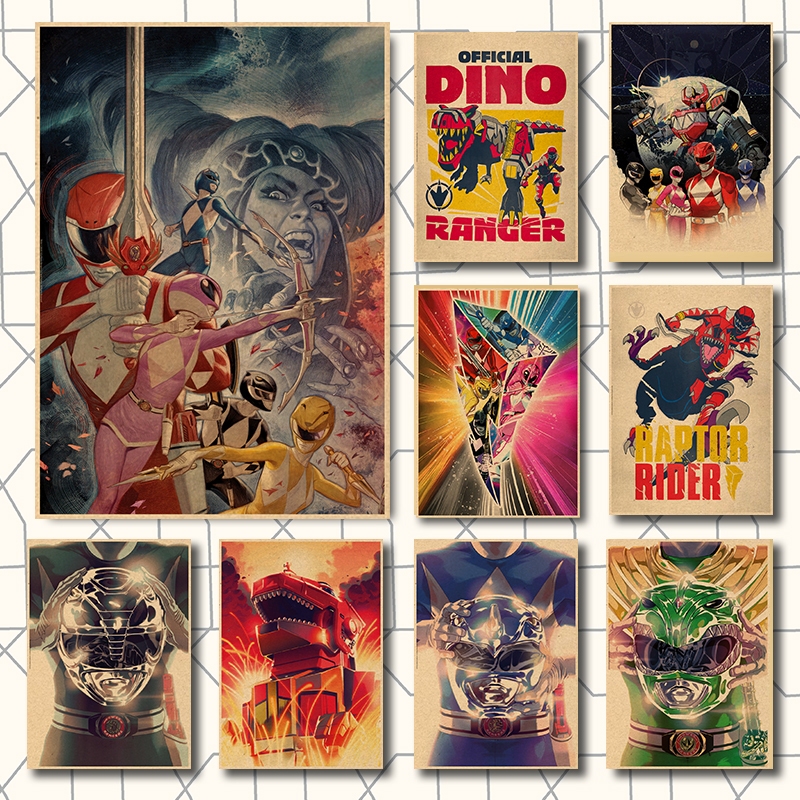 Power Ranges Famous Tokusatsu Posters Retro Kraft Paper poster DIY Room ...