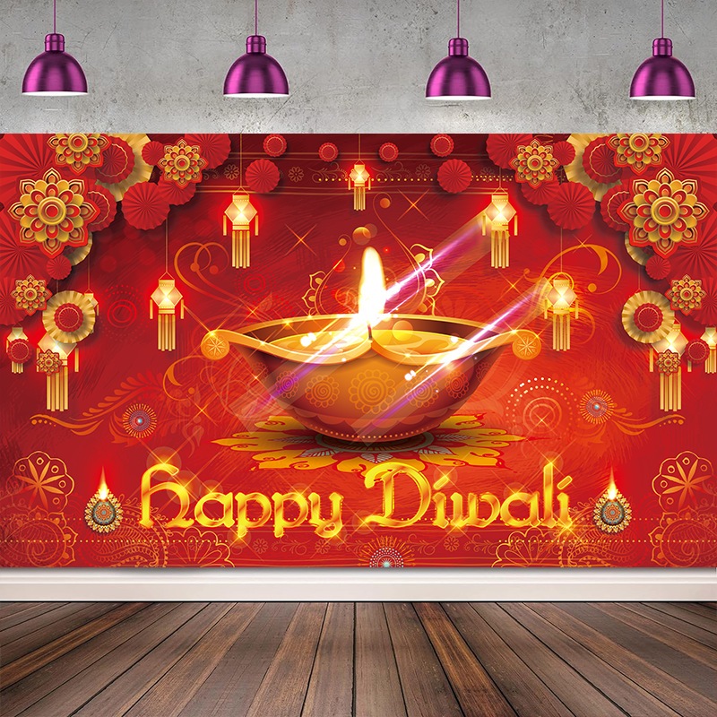 7x5ft Happy Diwali Photography Backdrop Happy Deepavali Festival Party ...