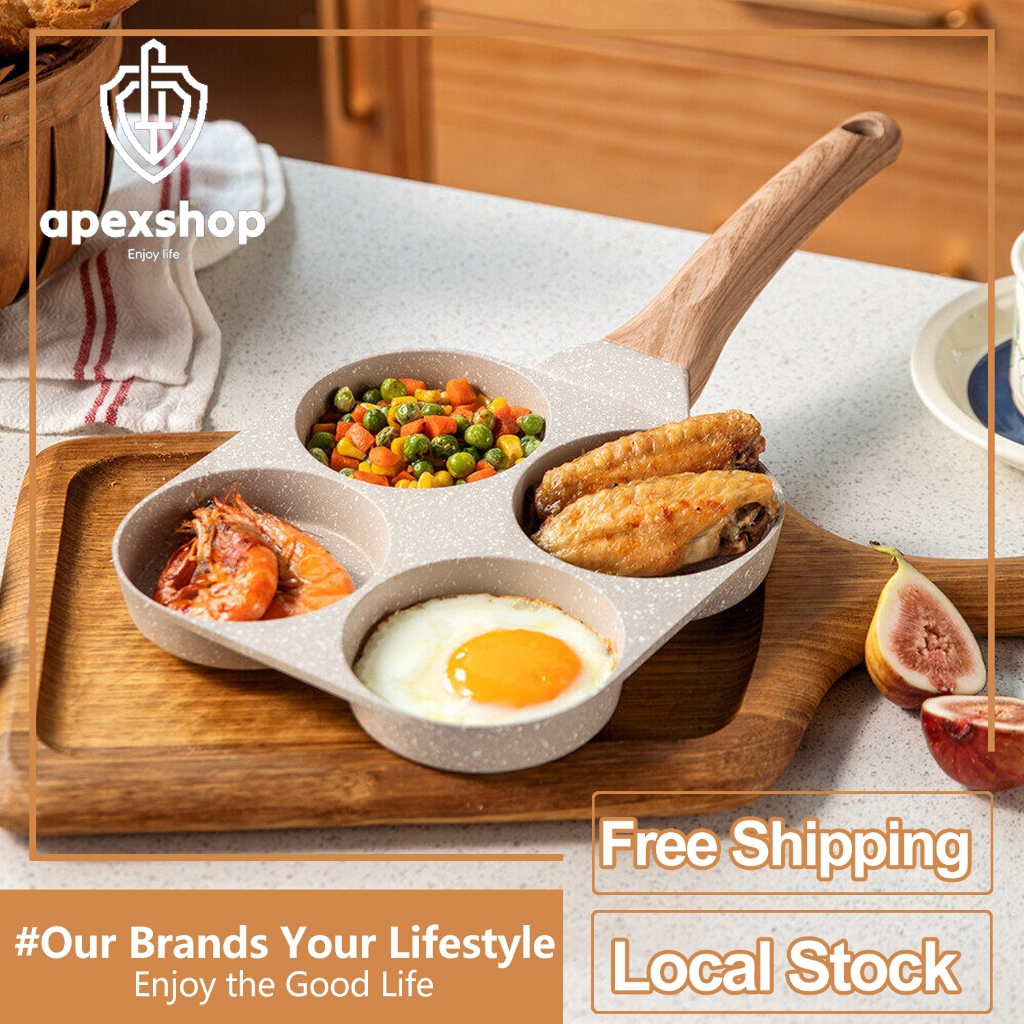 CAROTE Same Style Frying pan with fried egg, divider, gas flame and ...