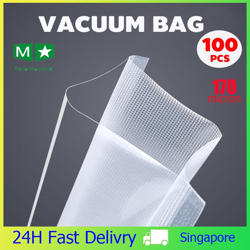 100PCS Plastic Vacuum Bag Frozen Food Vacum Emboss Sealer Packing Bag ...