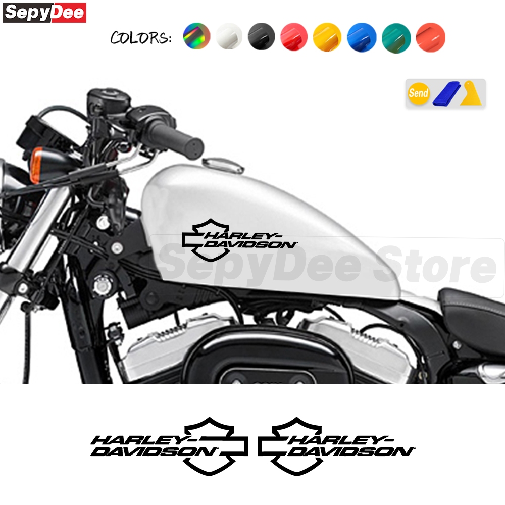 2PCS For Harley Davidson Motorcycle Reflective Vinyl Decals Fuel Tank ...
