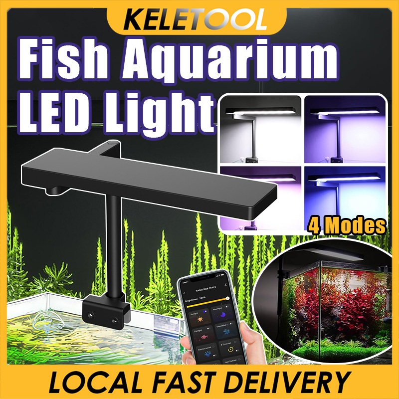 Intelligent app Fish Aquarium LED Light Full Spectrum Plant Light Fish ...