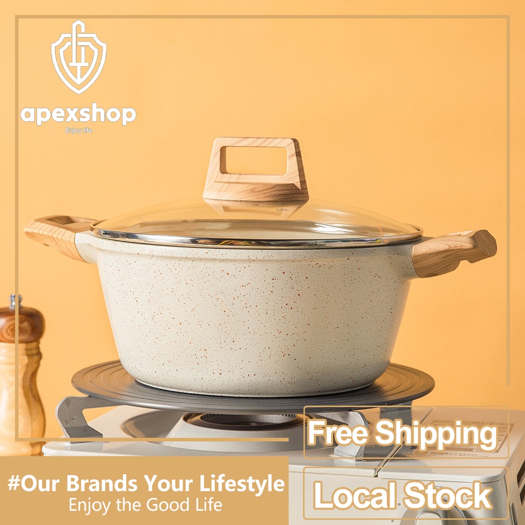 CAROTE Same Style 24CM Nonstick Stock Pot Soup Pot Granite Non Stick ...
