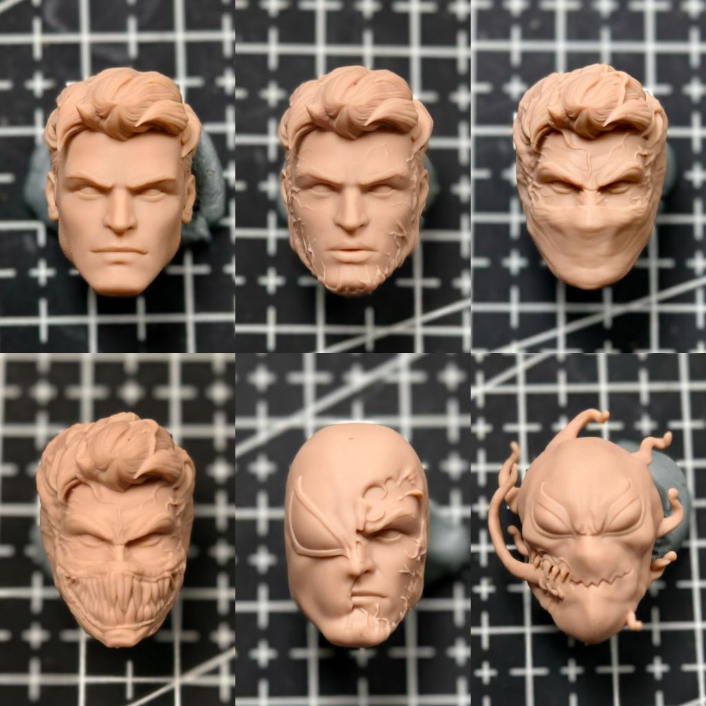 Unpainted 1/12 Scale Agent Venom Flash Thompson Head Carved Model Fit ...