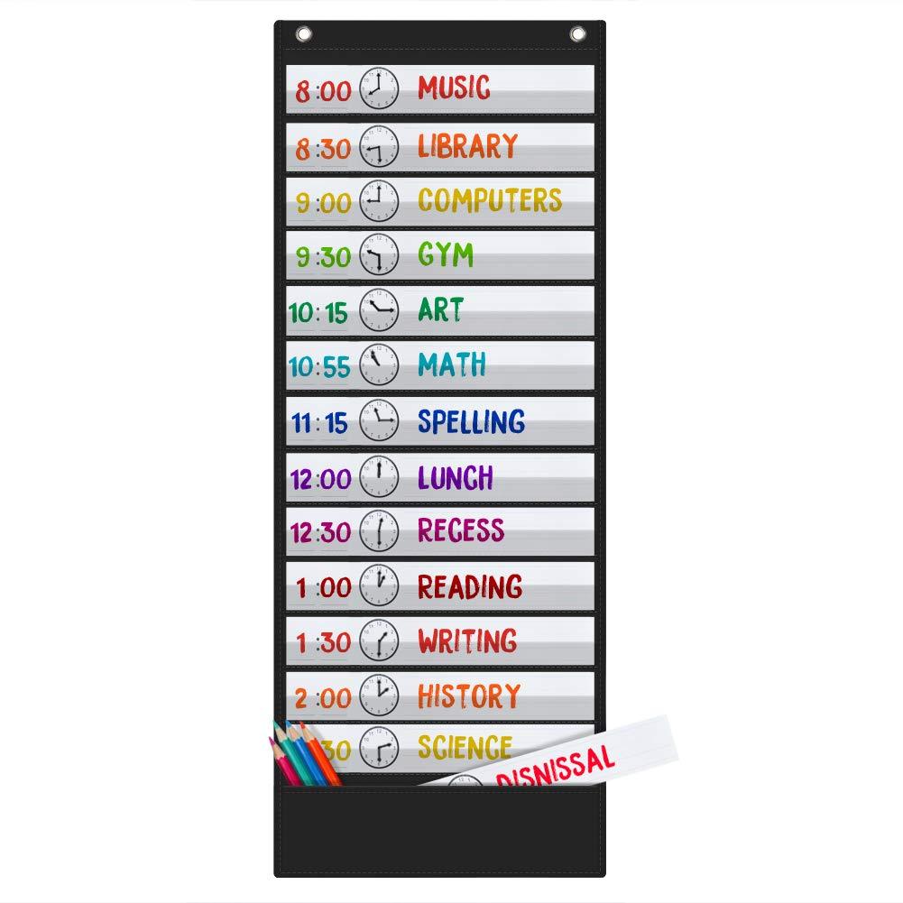 Daily Schedule Pocket Chart, 13+1 Pocket, Scheduling Pocket Chart, 18 ...