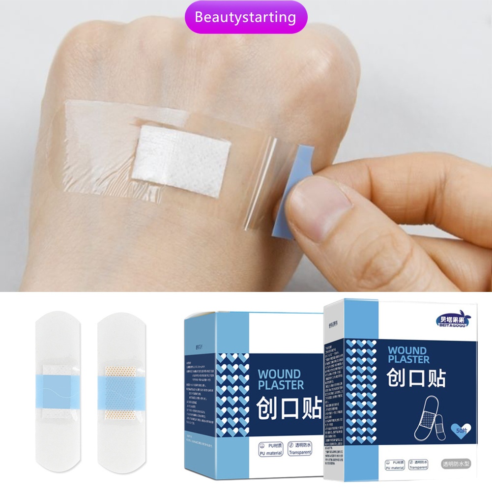 BSSG 50/100/120PCS Waterproof Adhesive Wound Plaster Transparent ...