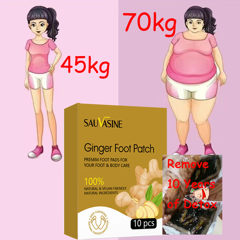 Foot Patch Detox Slimming Body Detox 6pcs/box Ginger Foot Patch ...