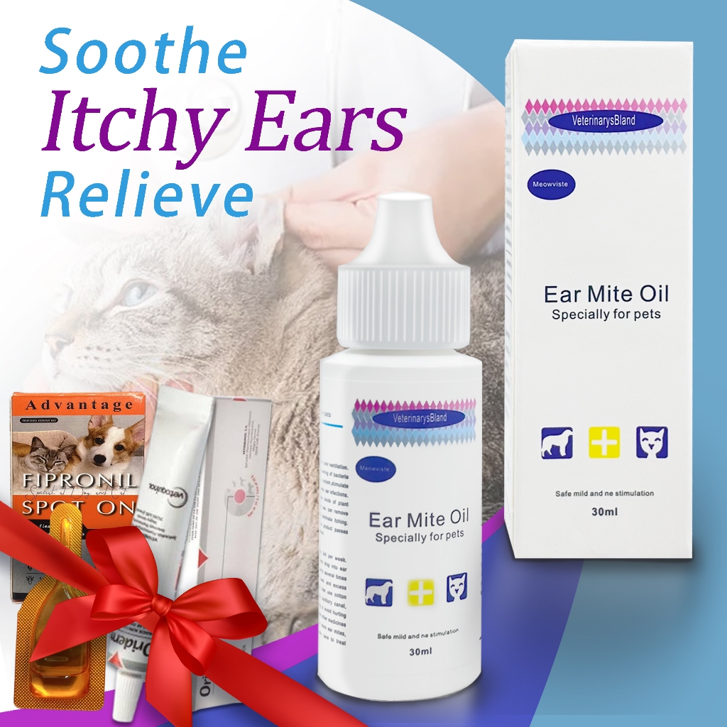 【SG Stock】 Meowviste Natural Ear Mite Oil Treatment - Cat Dog (30ml ...