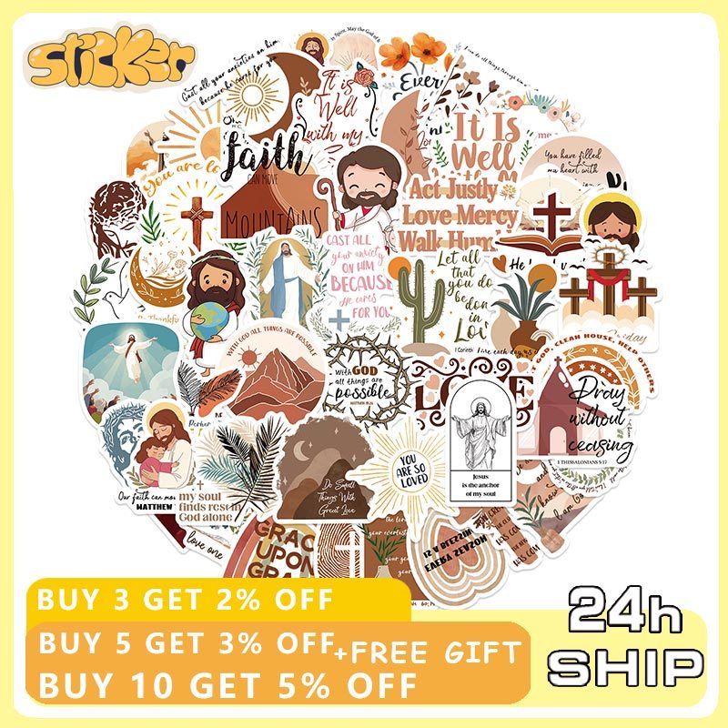 50pcs Bible Proverbs Holy Bible Jesus Christian Religion Sticker ...