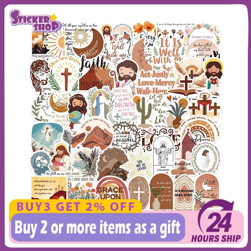 50PCS Bible Religious Sticker DIY Diary Laptop Luggage Skateboard ...