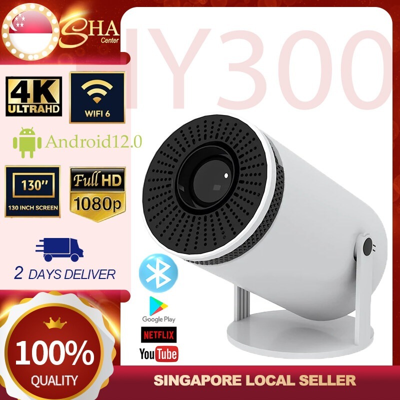 Projector 4K Mini Android HY300 Dual Wifi Wireless Bluetooth Connection ...