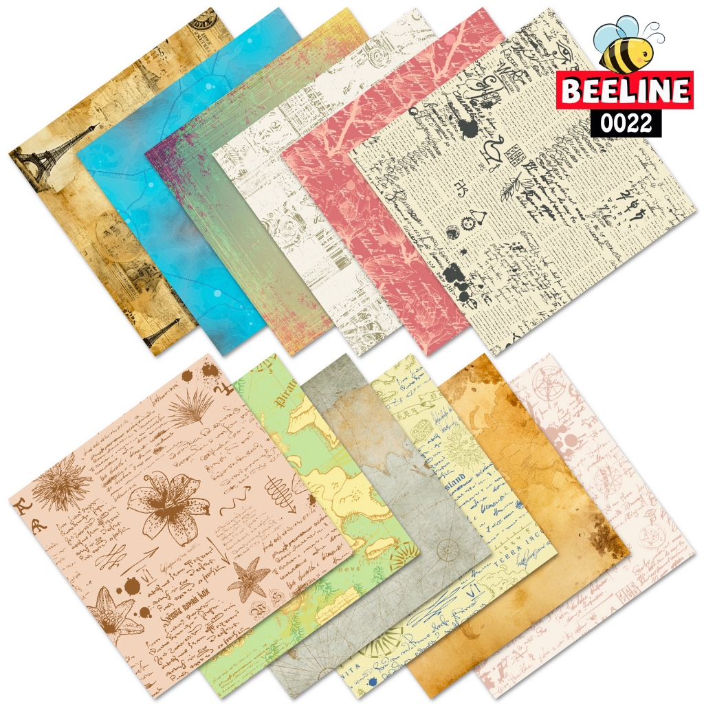 Beeline Retro Scrap Paper 15cm Origami Scrapbook paper Map Pattern ...