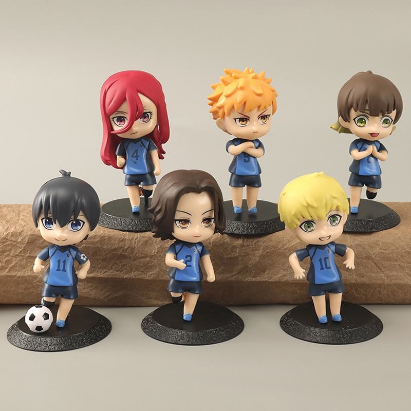 6Pcs/Set 10cm Anime Blue Lock Figure Isagi Yoichi Chigiri Hyoma Bachira ...
