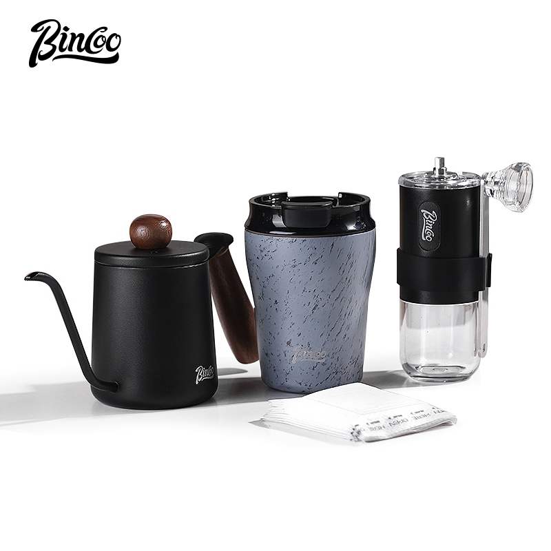 BINCOO Coffee Mug Set Inner Coated Ceramic Insulated Mug Portable ...