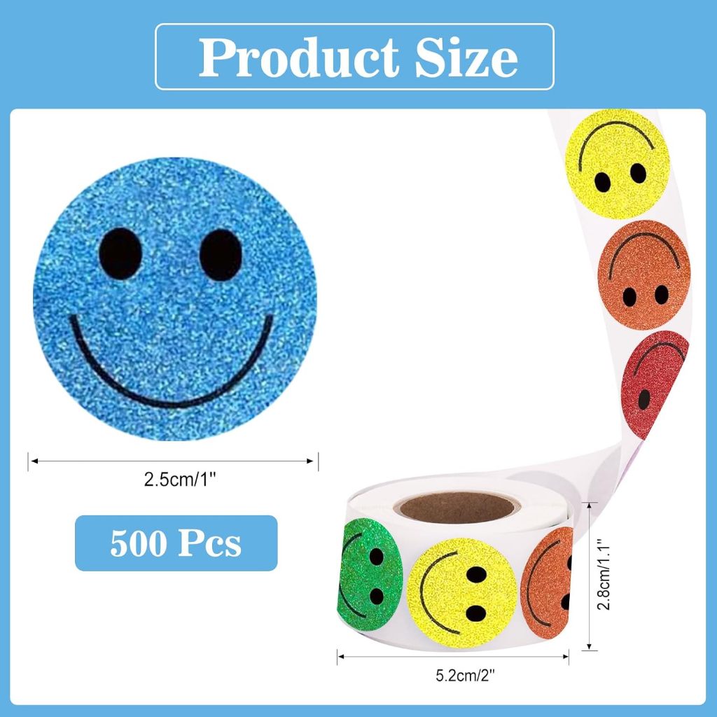 Smiley Face Stickers Happy Face Stickers 1 Inch Small Round Smile ...