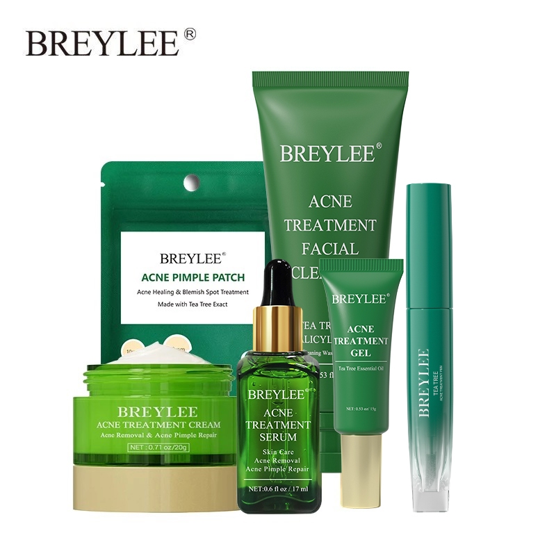 Breylee Acne Treatment Set 6 pcs (facial cleanser,acne scars removal gel ,serum ,cream, acne ...