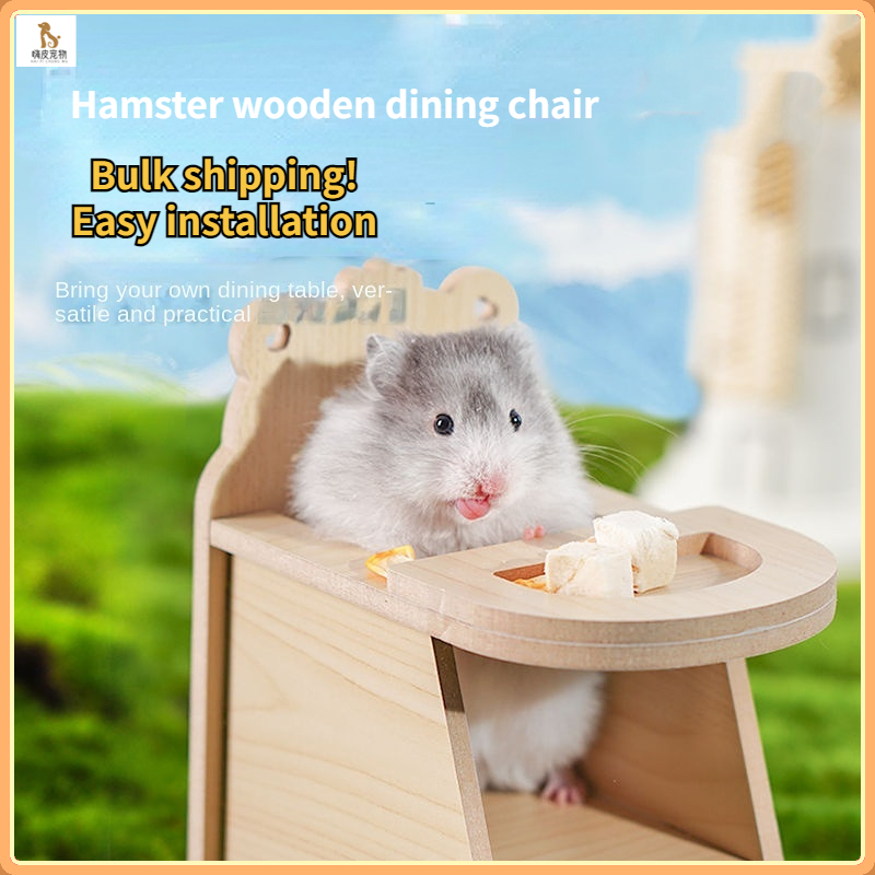 Hamster dining table chair, pet wooden dining chair, pet eating toy ...
