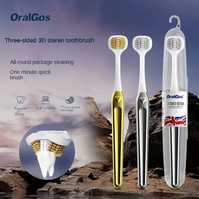 Oralgos adult household three-sided gingival cleaning three head ...