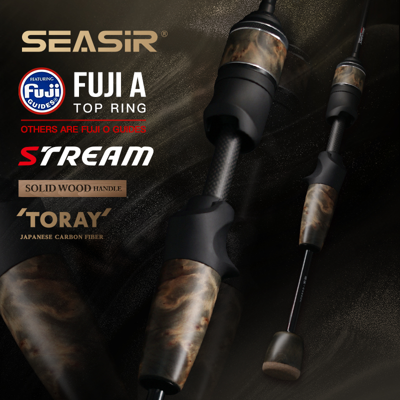 SEASIR Stream Solid Wood Fishing Rod FUJI A+O Guide Rings UL1.57M-1.98M 86G Ultralight BFS 40T ...