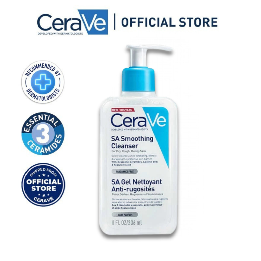 Cerave SA Smoothing Cleanser For Dry, Rough, Bumpy Skin-236ML | Shopee ...