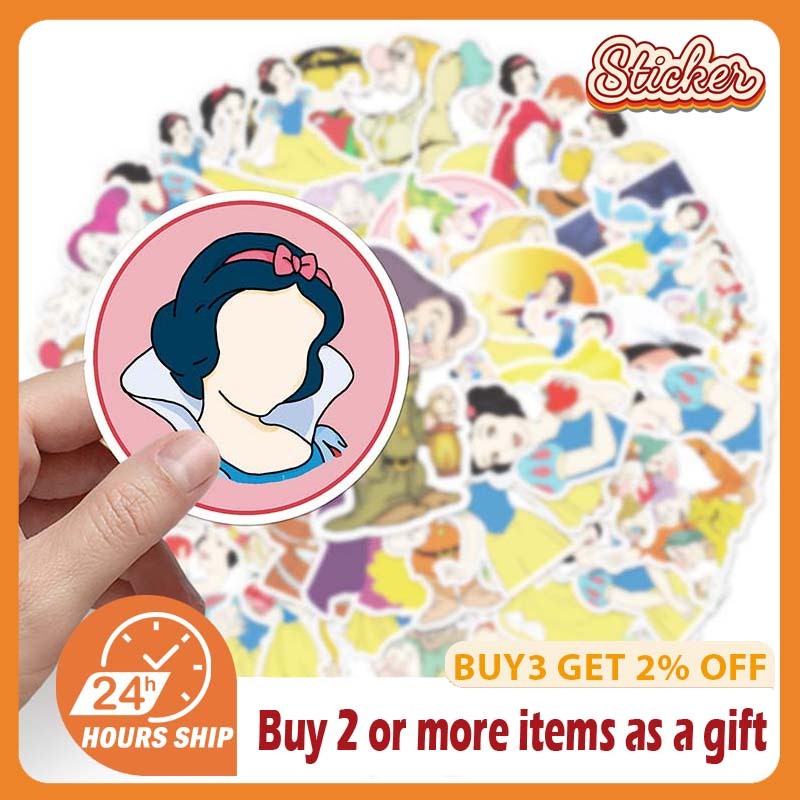 50pcs Disney Snow White Sticker Cartoon Graffiti DIY Phone Laptop ...