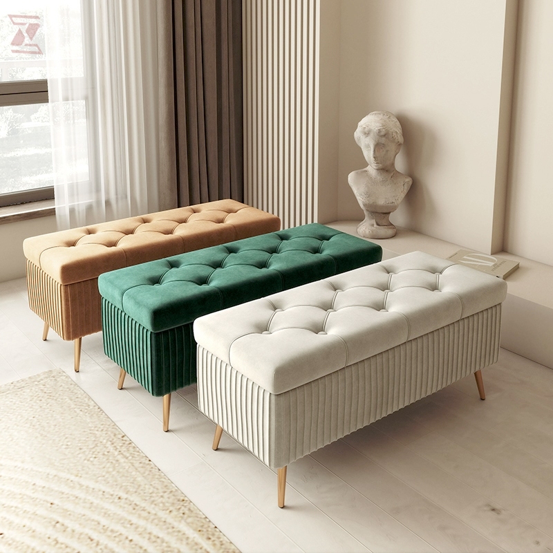 LRJ Storage Bench Wood Storage Stool multi-functional Home Storage ...