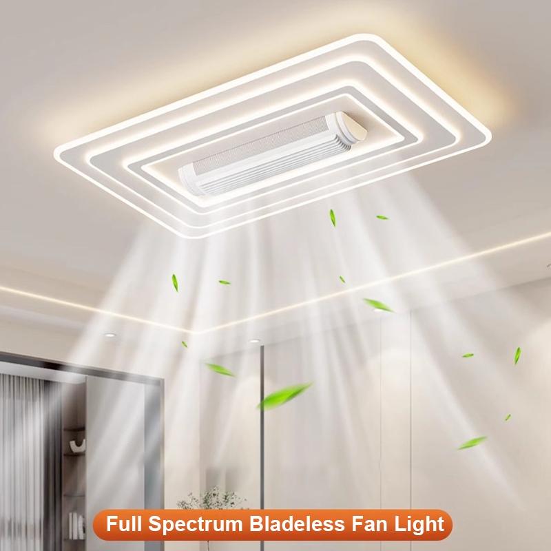 New Invisible Bladeless LED Ceiling Fan Light Chandeliers Remote ...