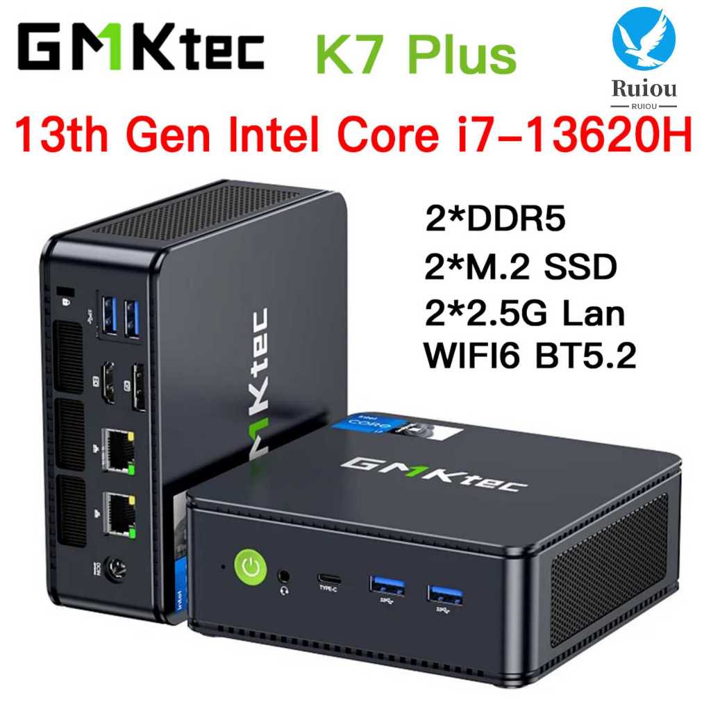 GMKtec K7 Plus 13th Intel Core I7-13620H MINI PC Windows 11 Pro DDR5 32GB 1TB PCIe SSD WIFI6 BT5 ...
