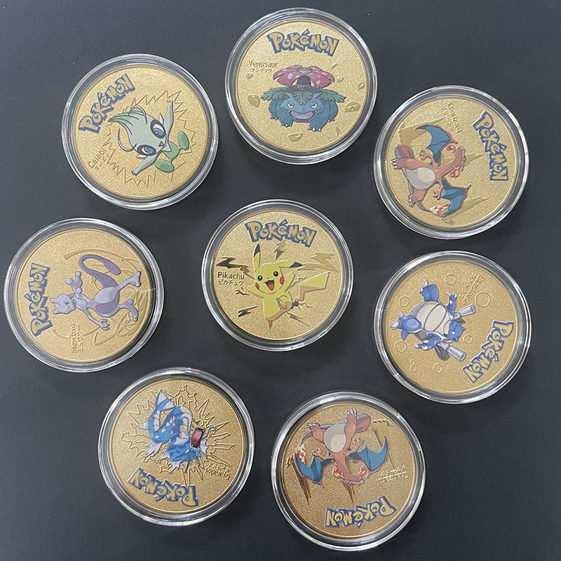 Pokemon Coins Metal Mewtwo Anime Commemorative Charizard Pikachu ...