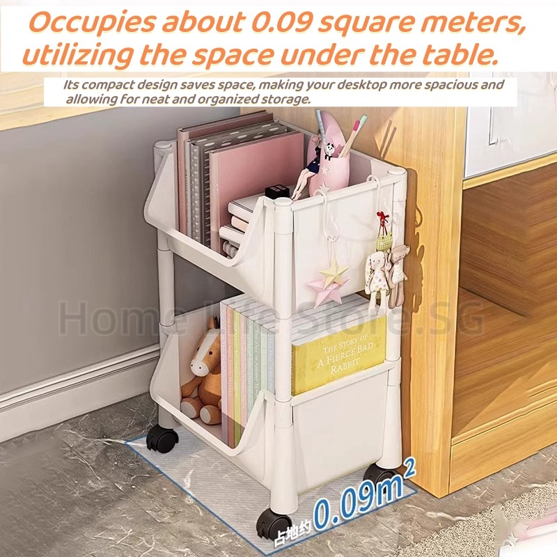 【SG Stock】 Simple Bookshelves Movable /Multi-Purpose Trolley Snack ...