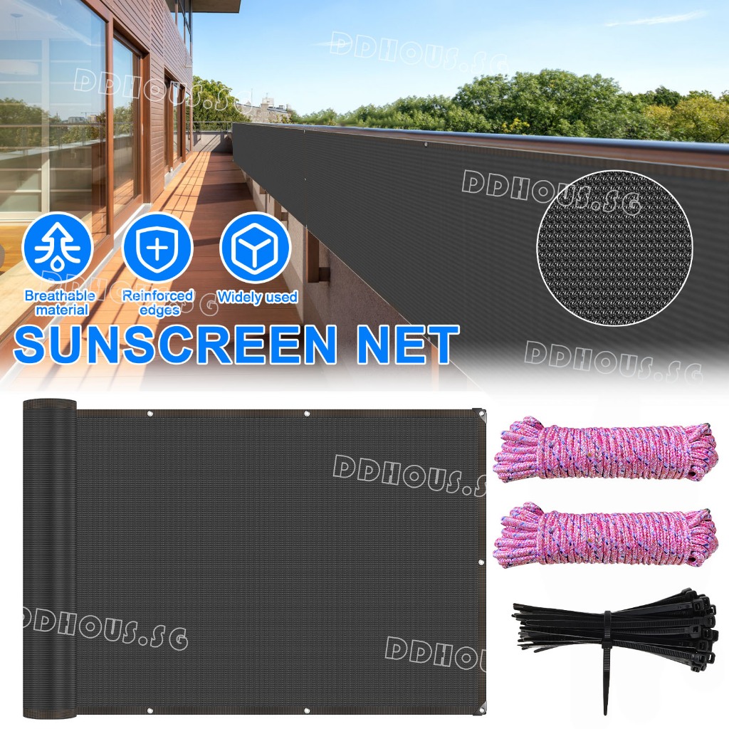 2Pcs Balcony Privacy Screen with Reinforced Edge 1×3m Breathable ...
