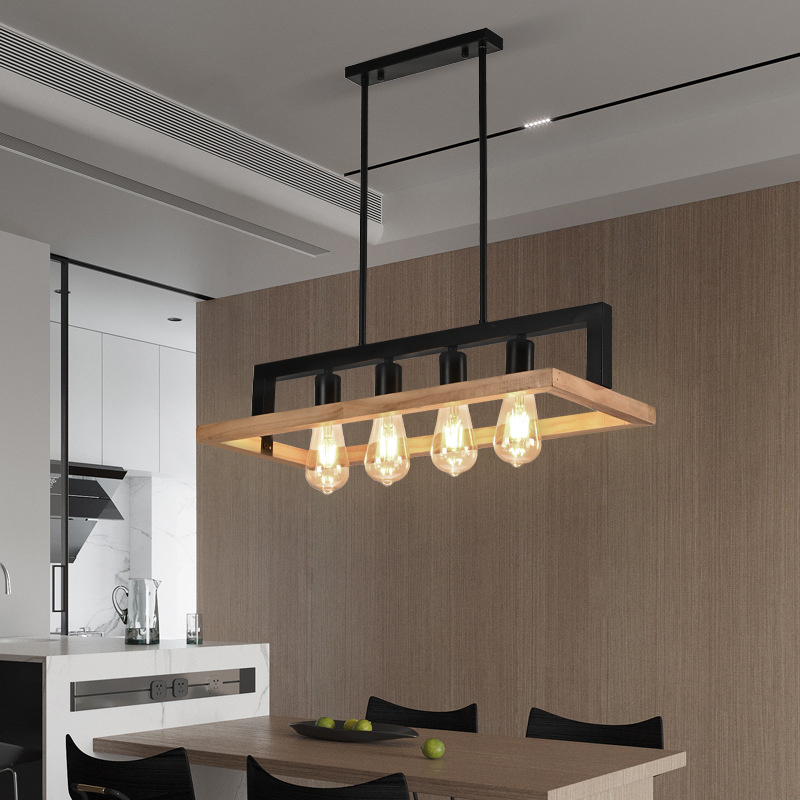 Bar Counter Light Industrial Dining Chandelier Ceiling Light 4-Light ...