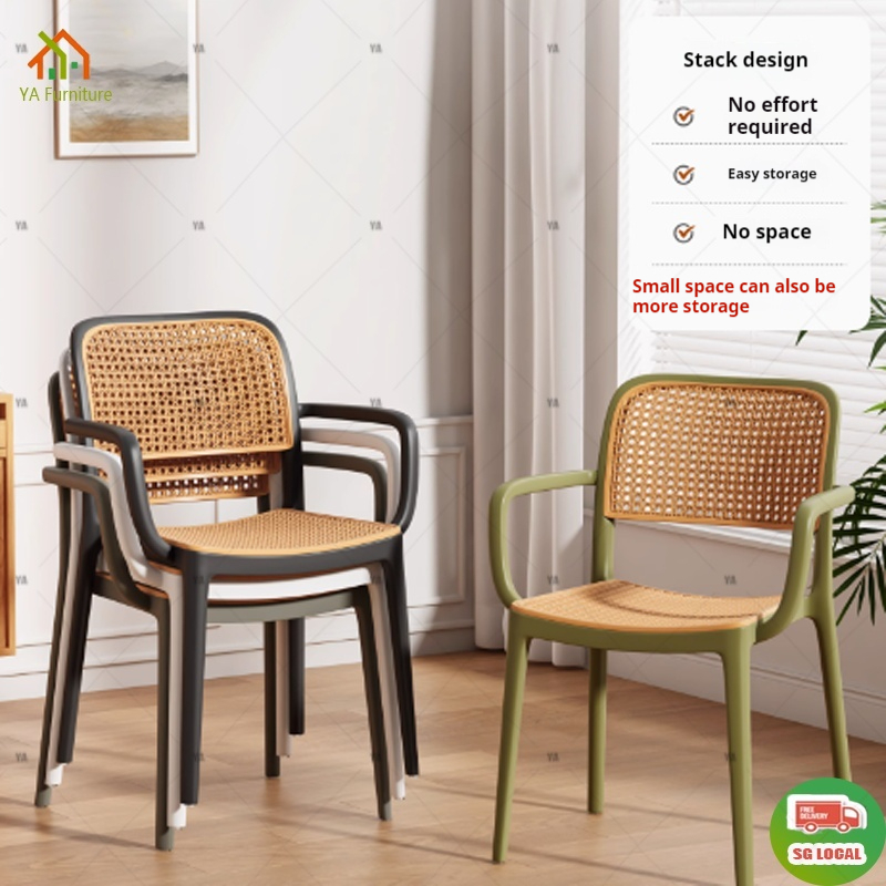 DXY {Minimum order of 2 buy only one no shipping} Rattan Armchair Rattan Stackable Dining Room ...