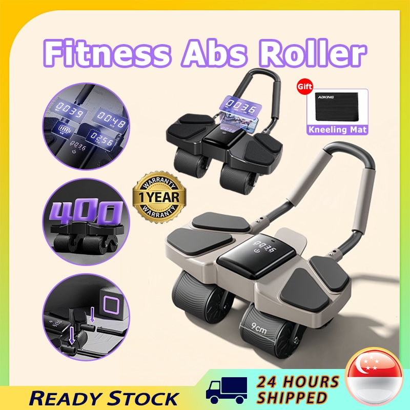 🇸🇬[SG Seller] Upgraded Premium Fitness Abs Roller Abdominal ab roller machine Abs 4 Wheel ...