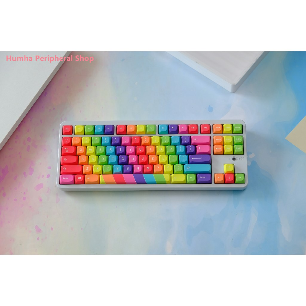 Humha Rainbow keycap Dye-Sublimation PBT Material MA profile Mechanical ...