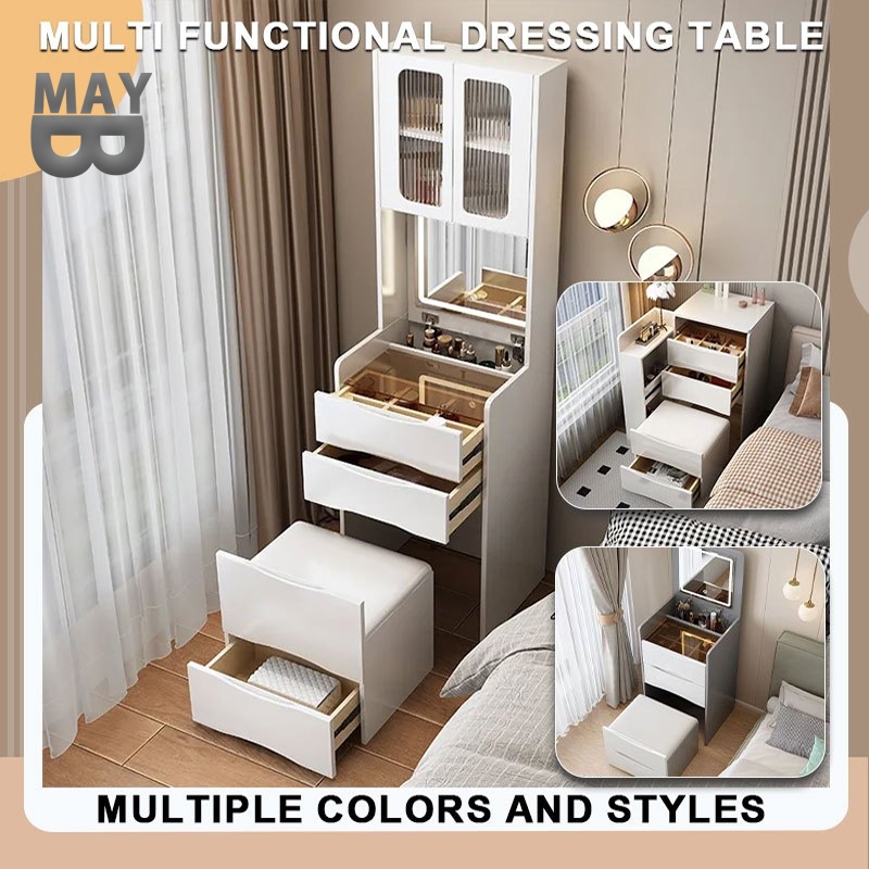 [Free Shipping] Multifunctional Dresser With Mirror Storage Stool ...