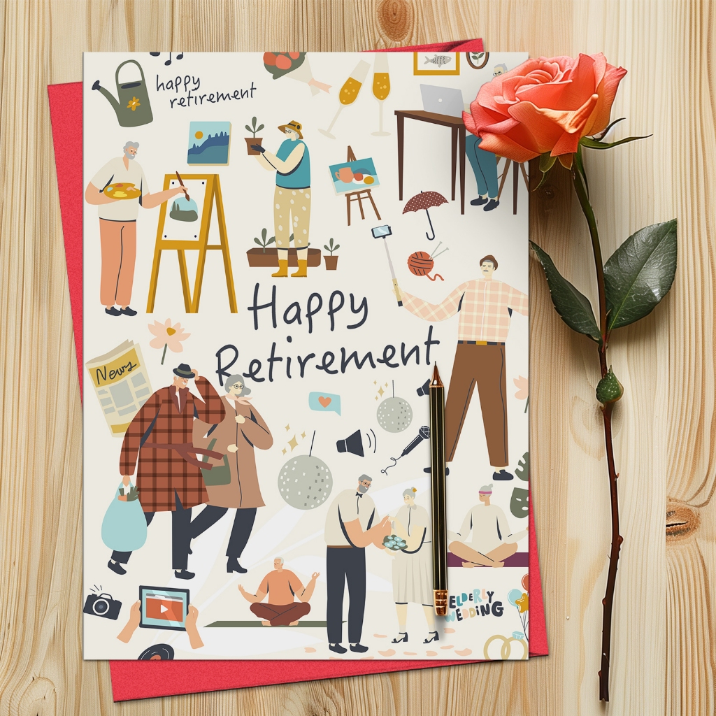 Super Big Size A4 Happy Retirement Greeting Card With Envelope | Shopee ...