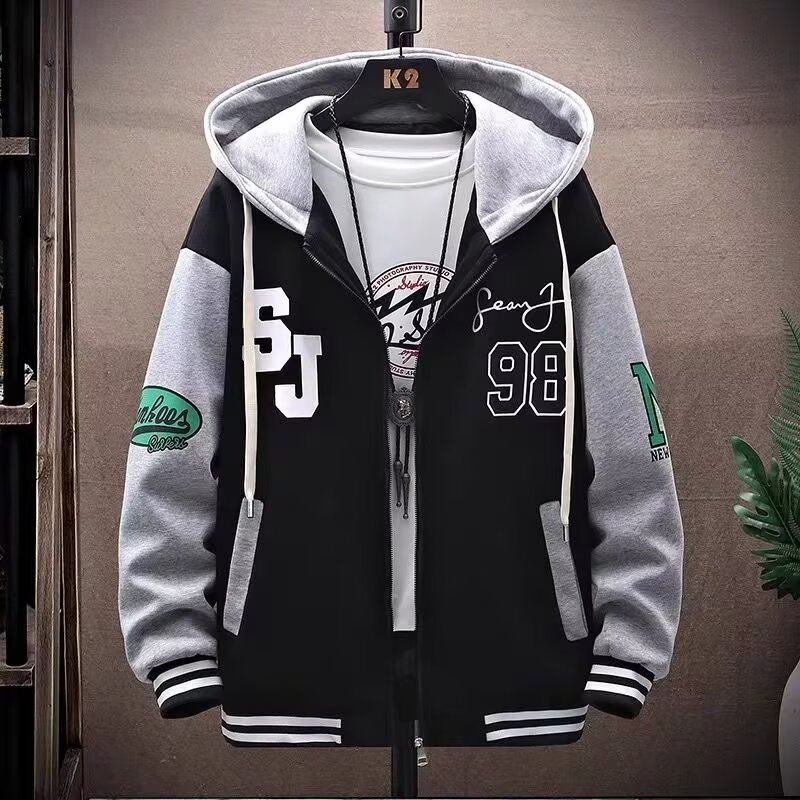 Spring Autumn Retro Workwear Jacket Male Black Green M-3XL Street Wear ...