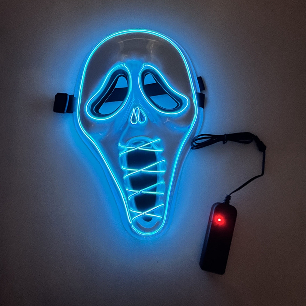 Halloween Neon LED Purge Mask Masque Masquerade Party Masks Light Grow ...