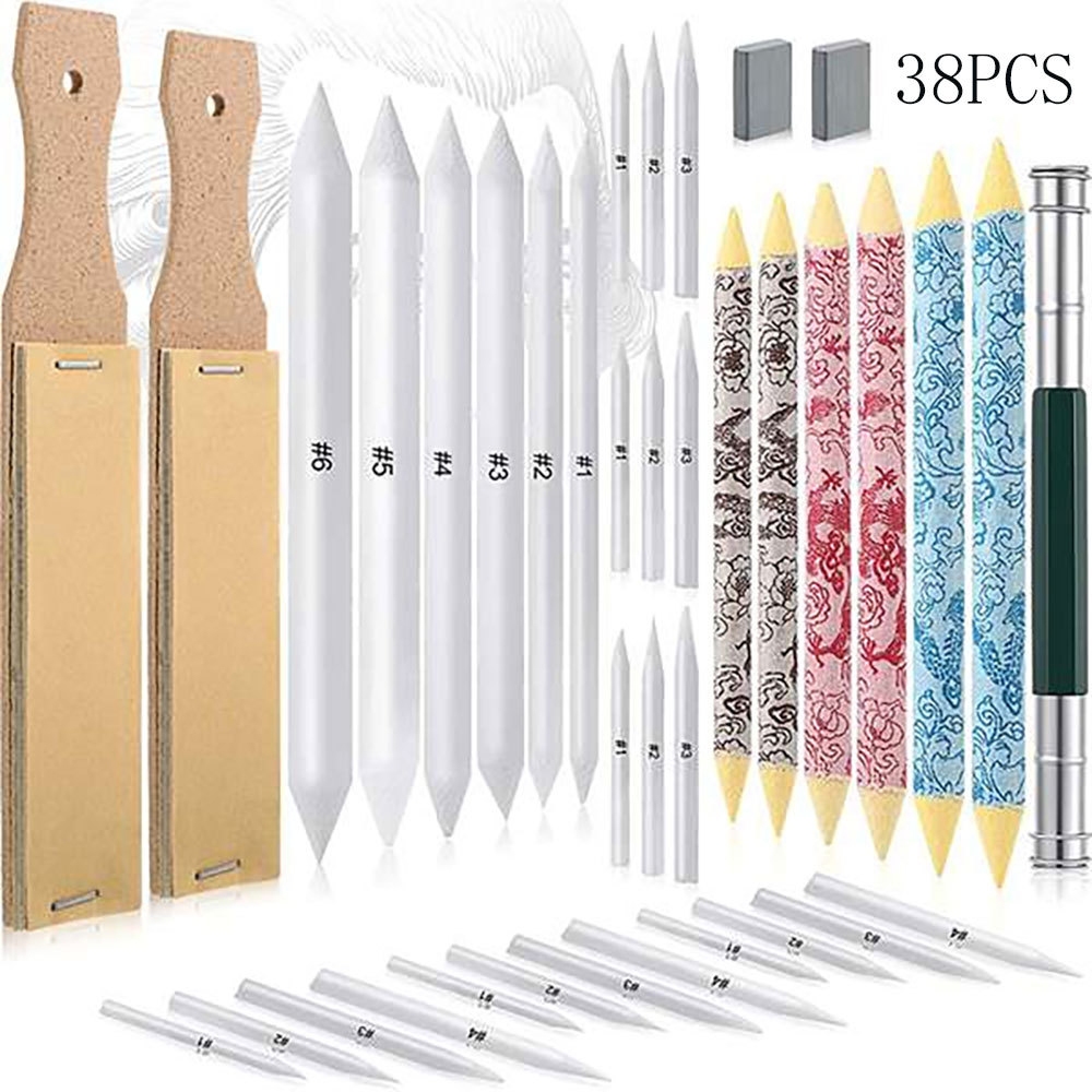 6-13-38 PCS art supplies kit Blending Stumps and Tortillions Paper Art ...