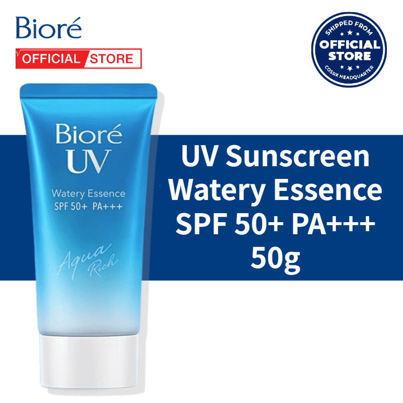 Biore UV Sunscreen Watery Essence SPF 50+ PA+++ Japanese Kao Hydrogel sunscreen technology 50ml ...