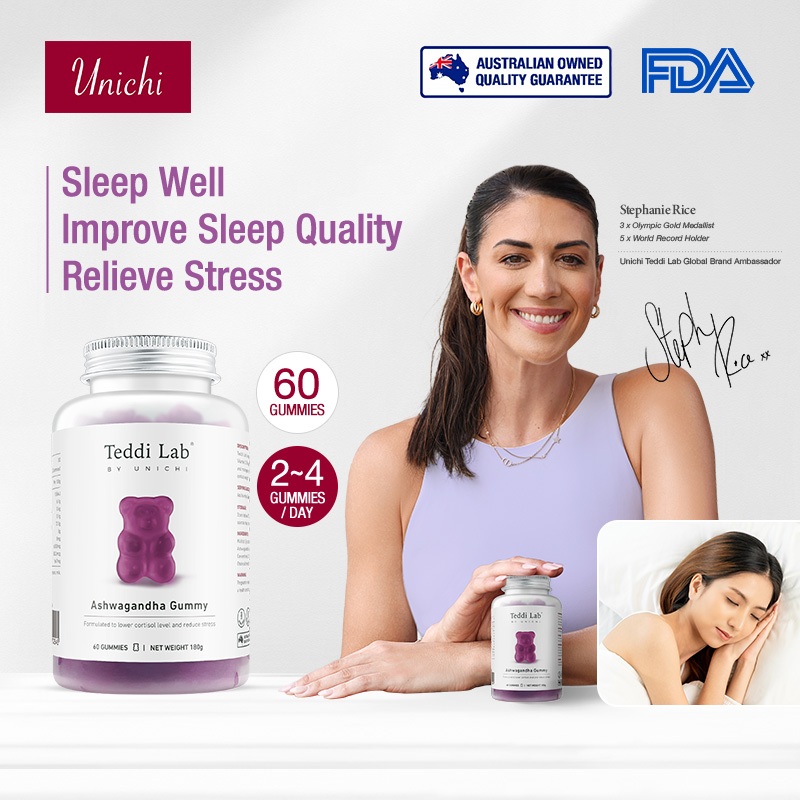 【Unichi】Nutrition Ashwagandha Teddi Lab Gummy（60 gummies）Improve Sleep ...