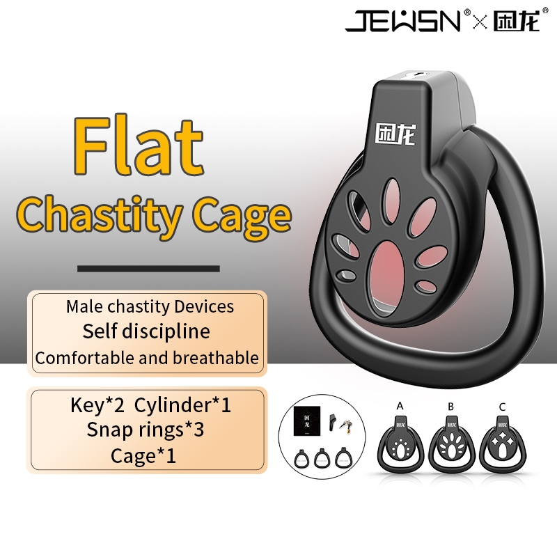 JEUSN Male flat Chastity Cage Penis Lock Lightweight Breathable Cock ...