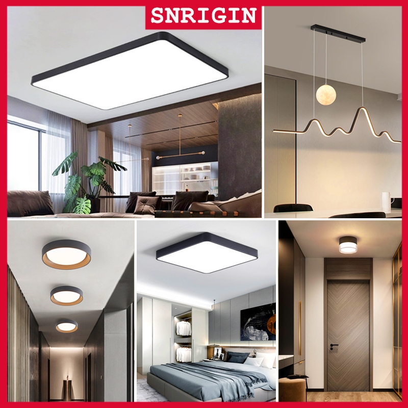 SNRIGIN High-end Ultra-thin LED Ceiling Light Black Nordic Highlight ...