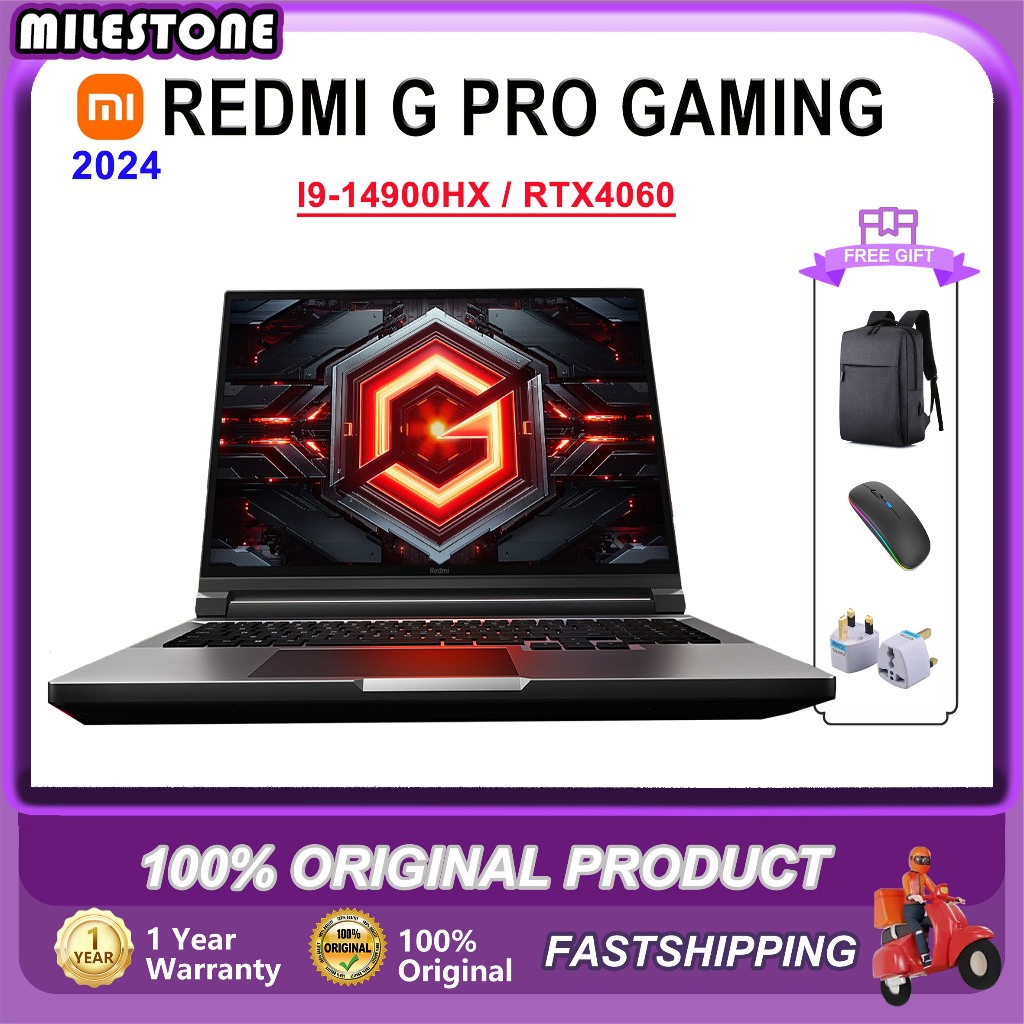 2024 Xiaomi Redmi G Pro Gaming Laptop i9-14900HX/RTX4060 2.5K-240Hz 16 ...