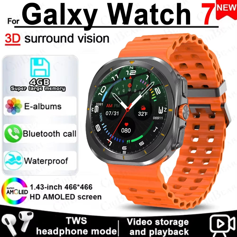 Galaxy Watch 7 Ultra 4GB RAM Smart Watch Men Compass MP4 Video Player ...