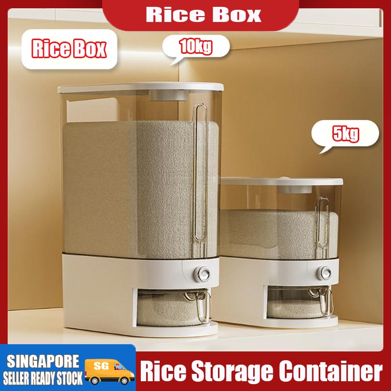 SG Clear Transparent Plastic Rice Storage Container Household Food ...