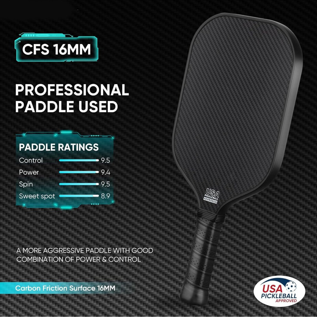Pickleball Paddle Carbon Fibre 3K 1 PCS, USAPA Approved Pickleball ...