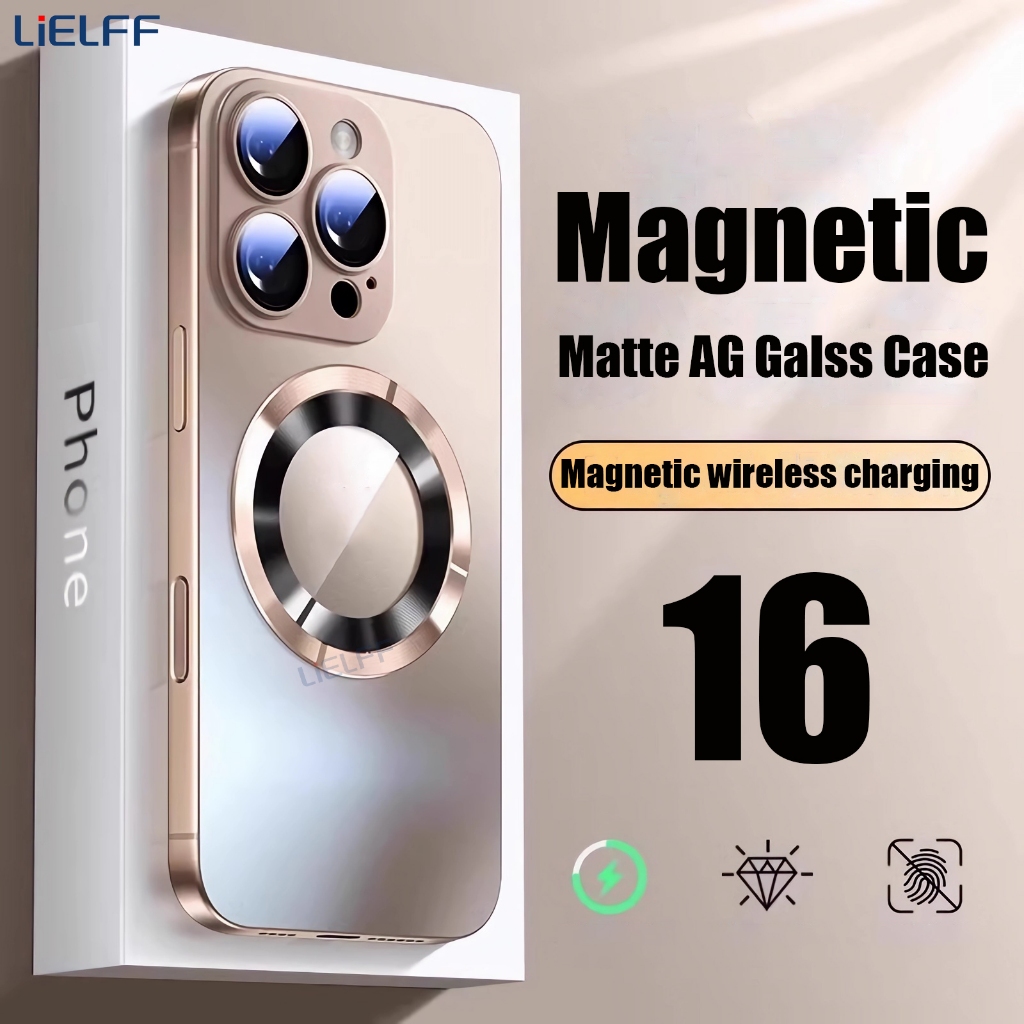 Matte Magnetic Case For iPhone 16 pro max 15 14 13 12 Casing Desert ...