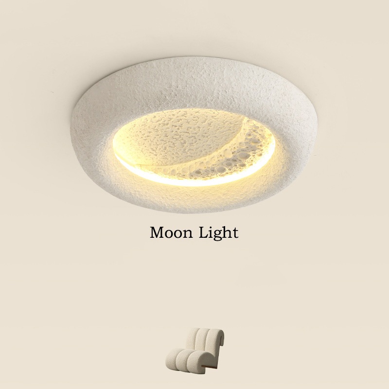 Modern Aesthetic Moon Ceiling Light Creative Resin Decorative Bedroom ...